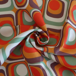 Retro Geometric Fabric, Vintage 1970s Home Decor Fabric by the Yard ...