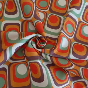 Retro Geometric Fabric, Vintage 1970s Home Decor Fabric by the Yard ...