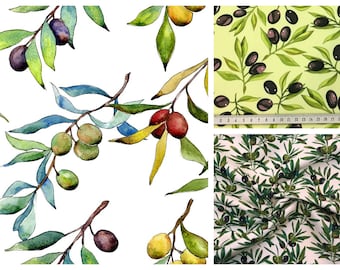Olive Print Fabric - Etsy