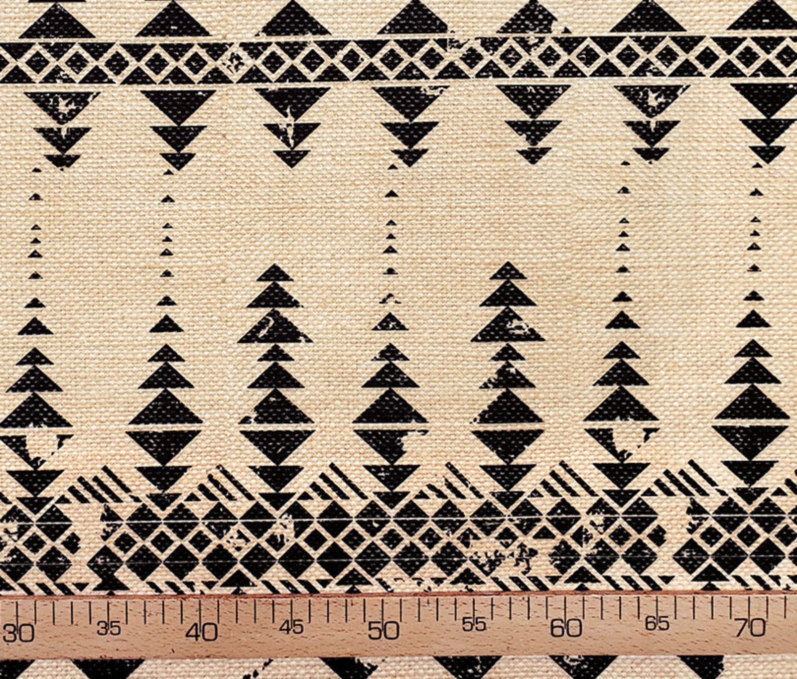 Aztec Design Upholstery Fabric With Linen Ground Effect by the - Etsy