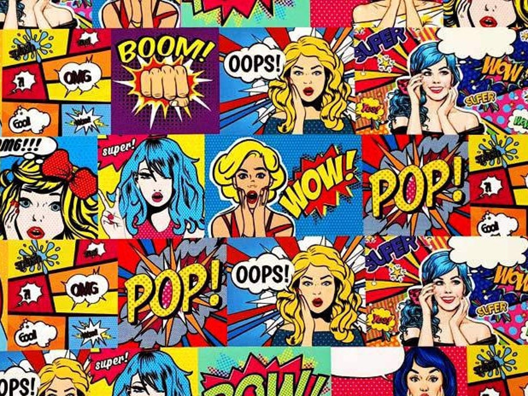 POP ART Designed Digital Printed Polyester Upholstery Fabric by the ...