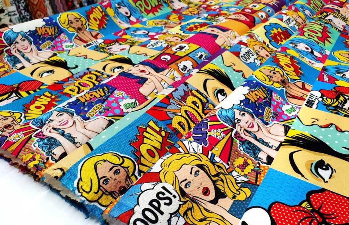 POP ART designed digital printed polyester Upholstery fabric | Etsy