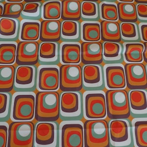 Retro Geometric Fabric, Vintage 1970s Home Decor Fabric by the Yard ...