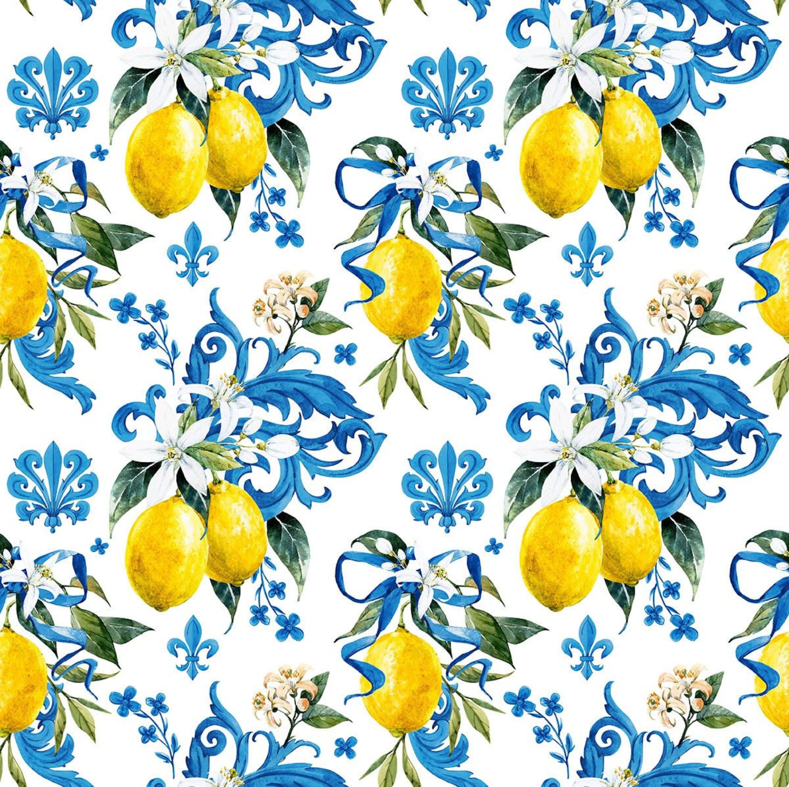 Lemon Print in 9 Different Designs Upholstery Fabric by the - Etsy