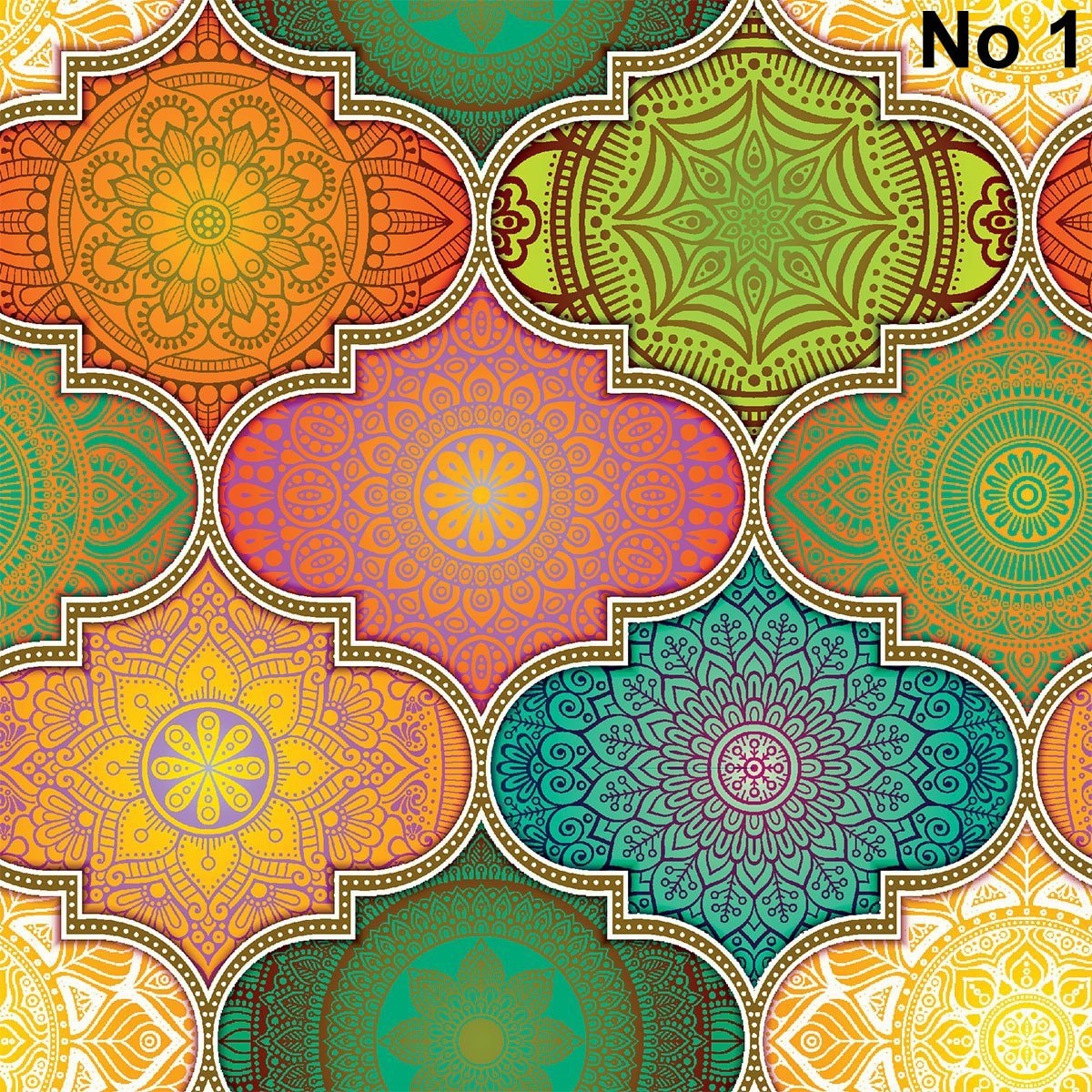 Indian Mandala Print Upholstery Fabric by the Yard Colorful | Etsy