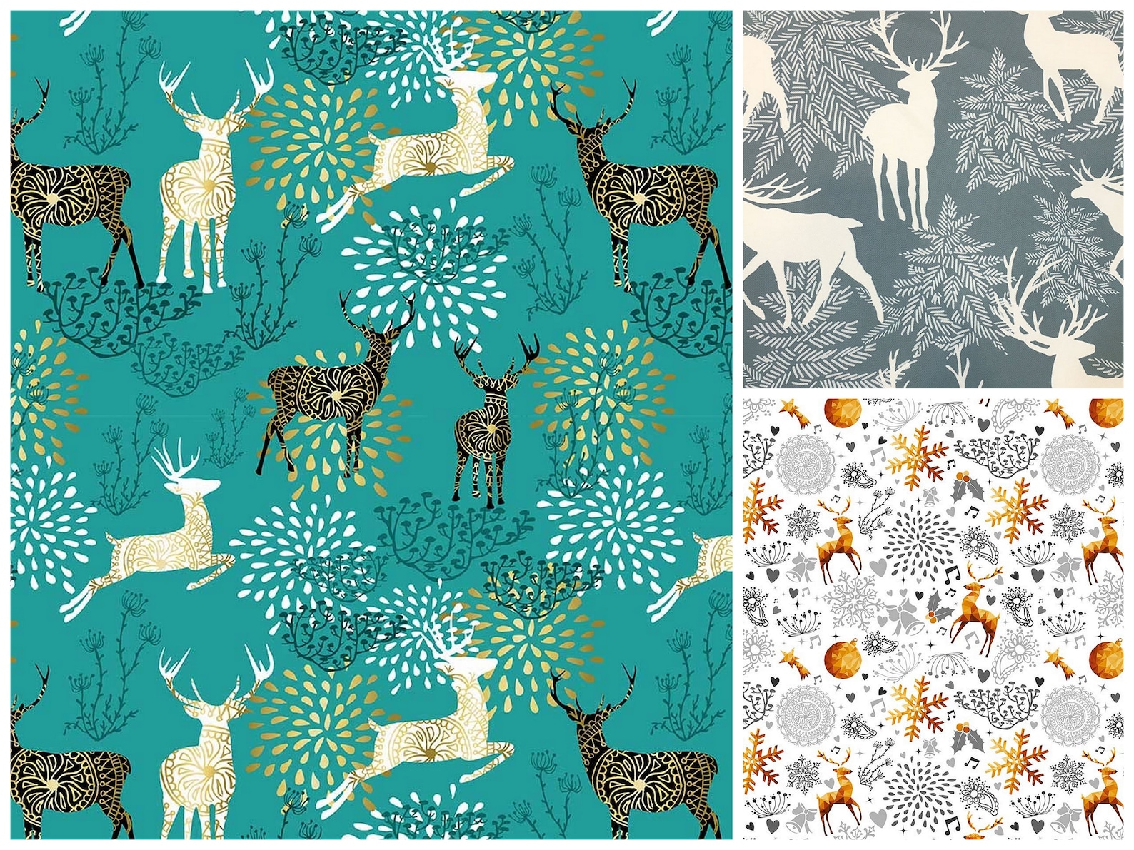 Holiday Deer Print Upholstery Fabric by the Yard for Your Diy - Etsy