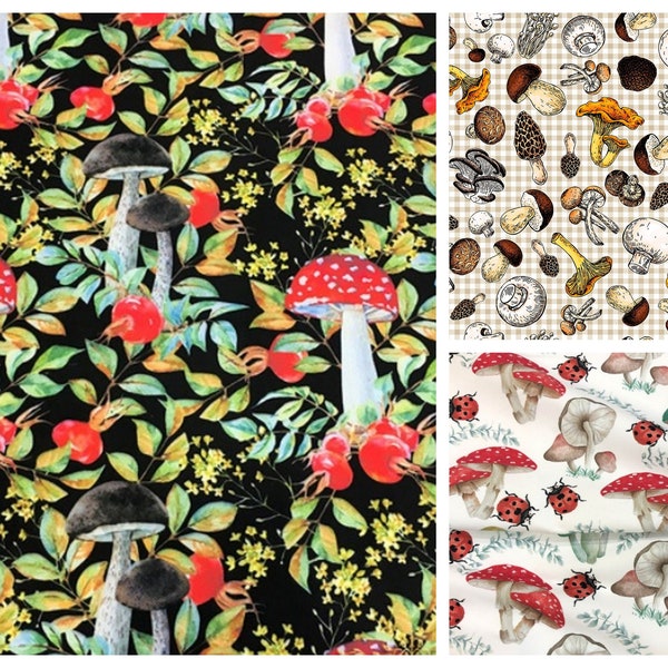 Mushroom Fabric - Etsy