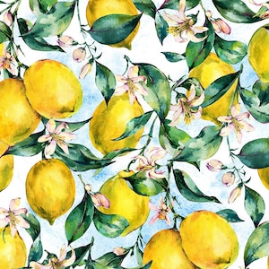 Lemon Print in 9 Different Designs Upholstery Fabric by the Yard ...