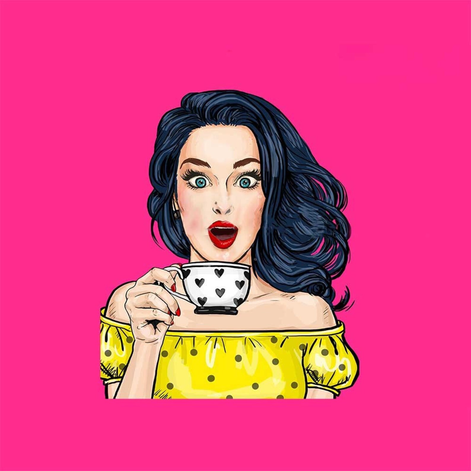 Panel Of Pin Up Girls Polyester Upholstery Fabric 45x45 Cm Or Etsy 6649
