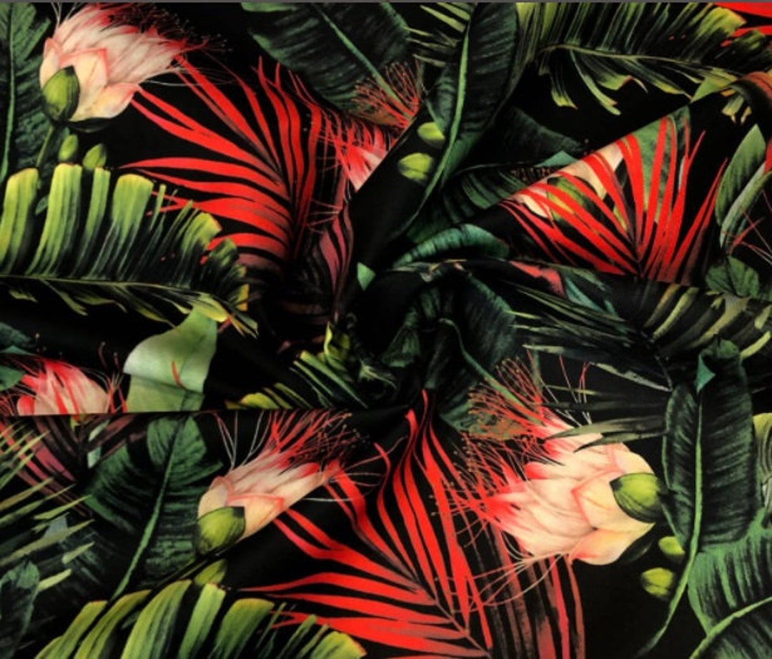 Exotic Floral Pattern Upholstery Fabric by the Yard, Digital Printed ...