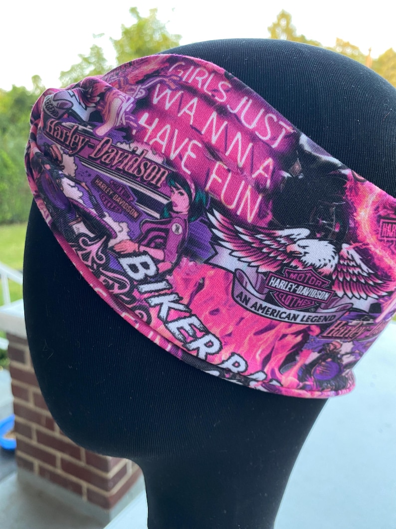 Pink Harley Davidson Girls Just Wanna Have Fun Motorcycle Headband ...