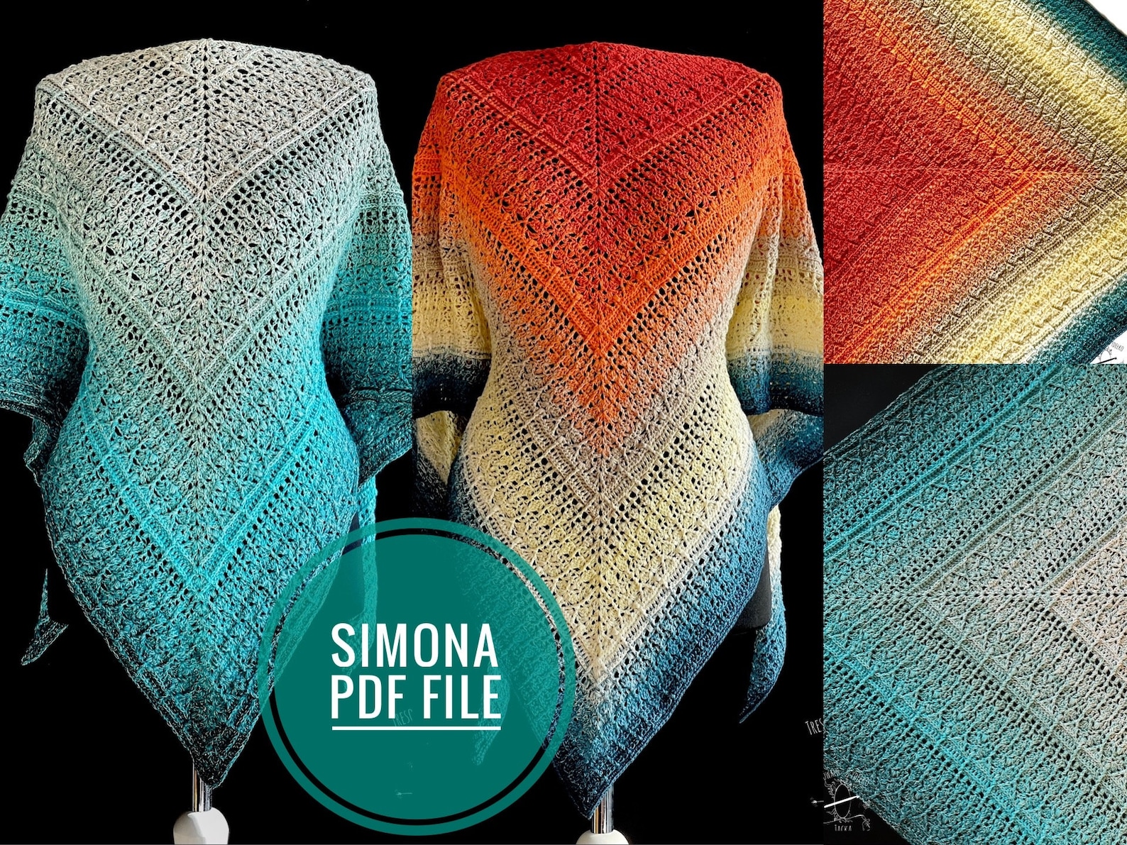 Crochet Pattern, Crochet Triangle Pattern, Triangle Pattern, Digital ...