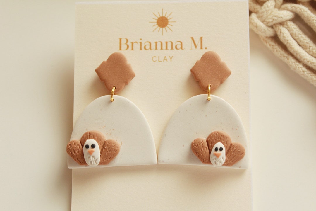 Thanksgiving Turkey Polymer Clay Earrings - Etsy