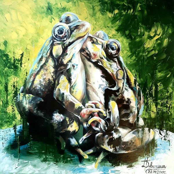 Large Toad Painting - Etsy