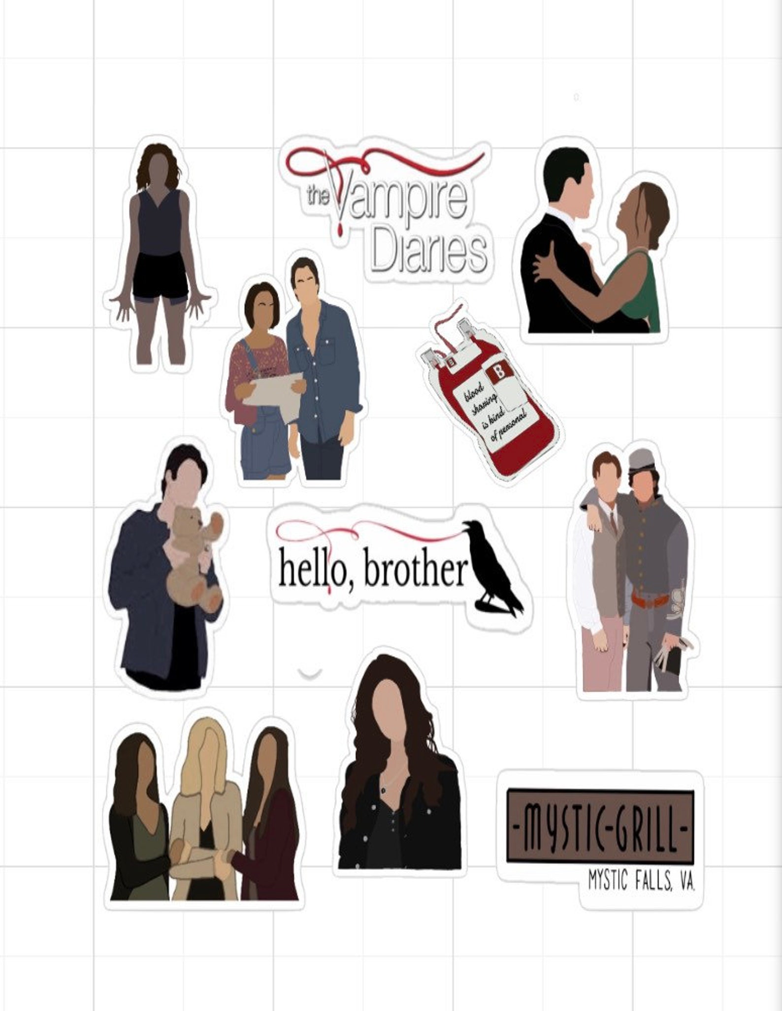 Vampire Diaries Sticker Pack Shiny Holographic Matte - Etsy UK