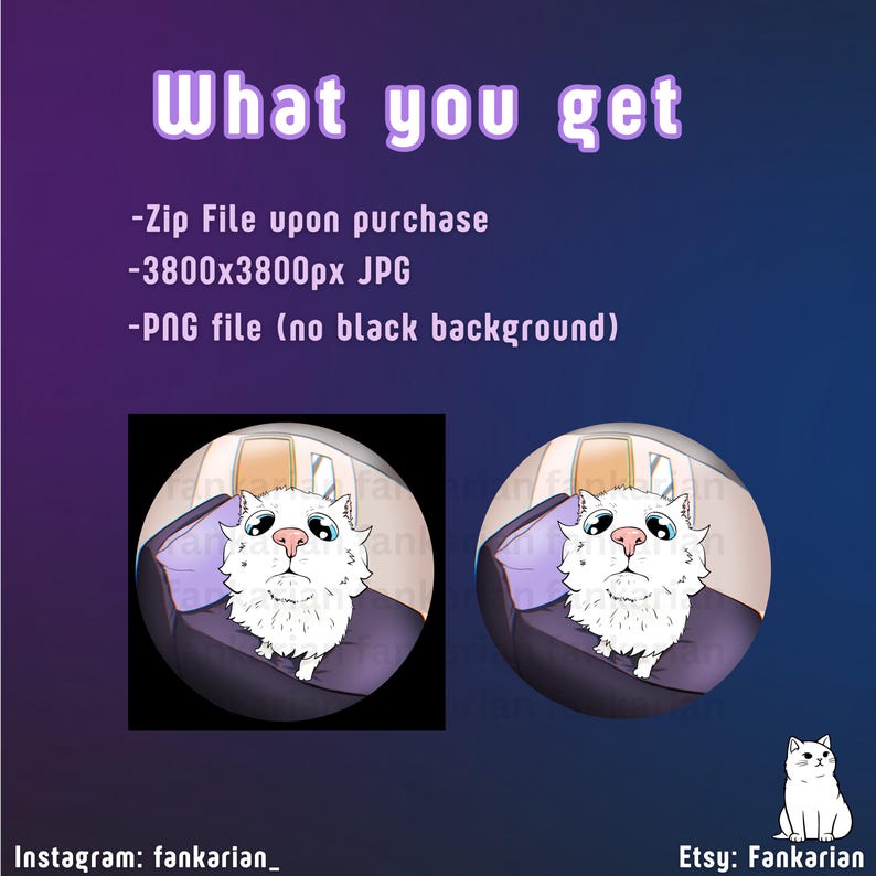 Pre-made PFP Ready-to-use PFP Instant Download Cat Pfp Twitch Icon ...