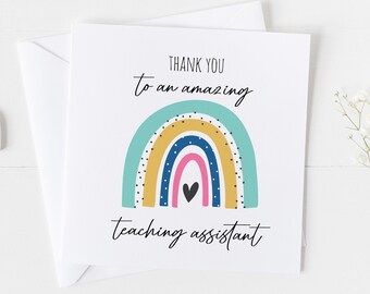 Teaching Assistant Card - Etsy UK