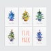 5x Christmas Watercolour Cards, Winter Holidays Card Set, Minimalistic ...