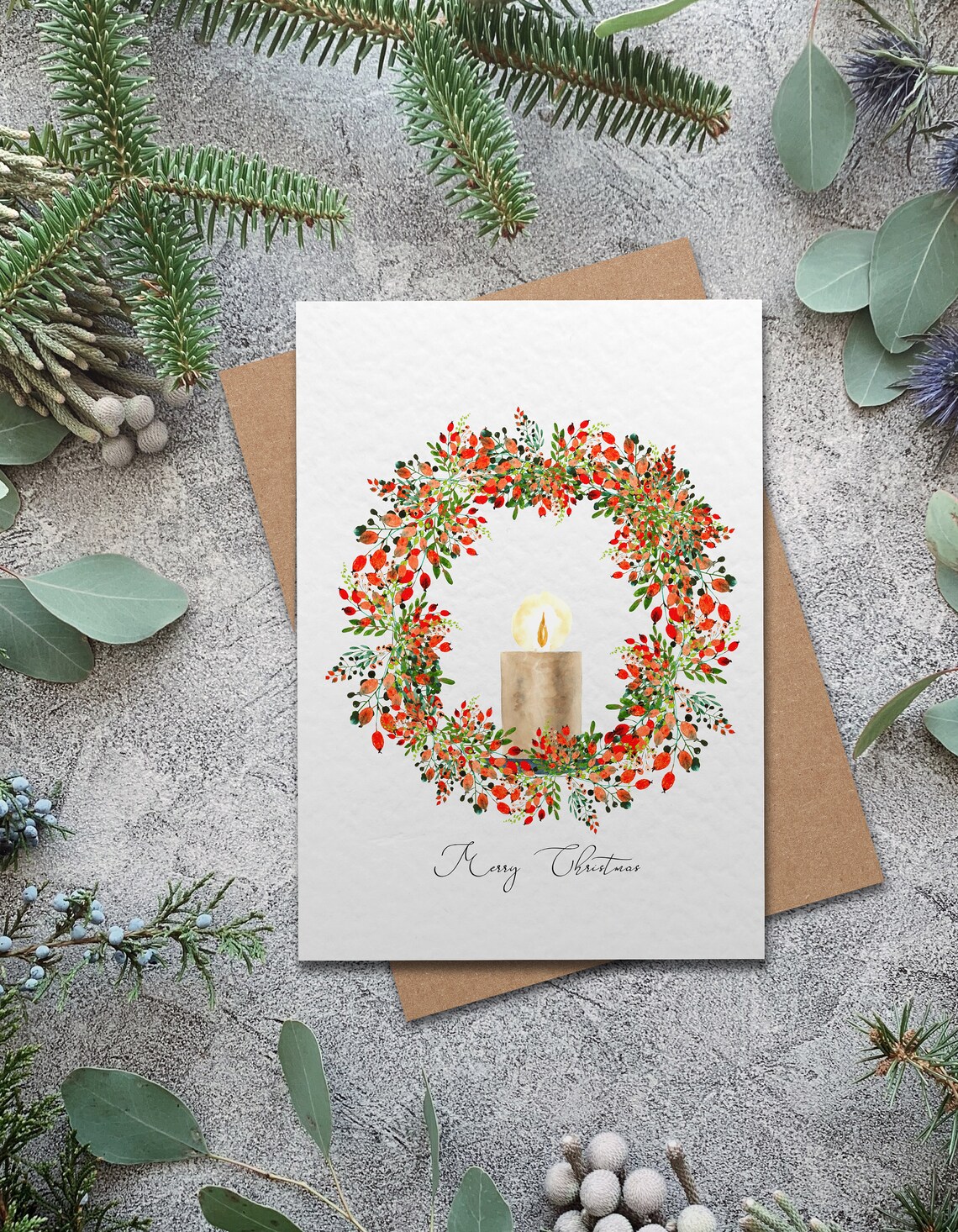 5x Christmas Watercolour Cards Winter Holidays Card Set - Etsy