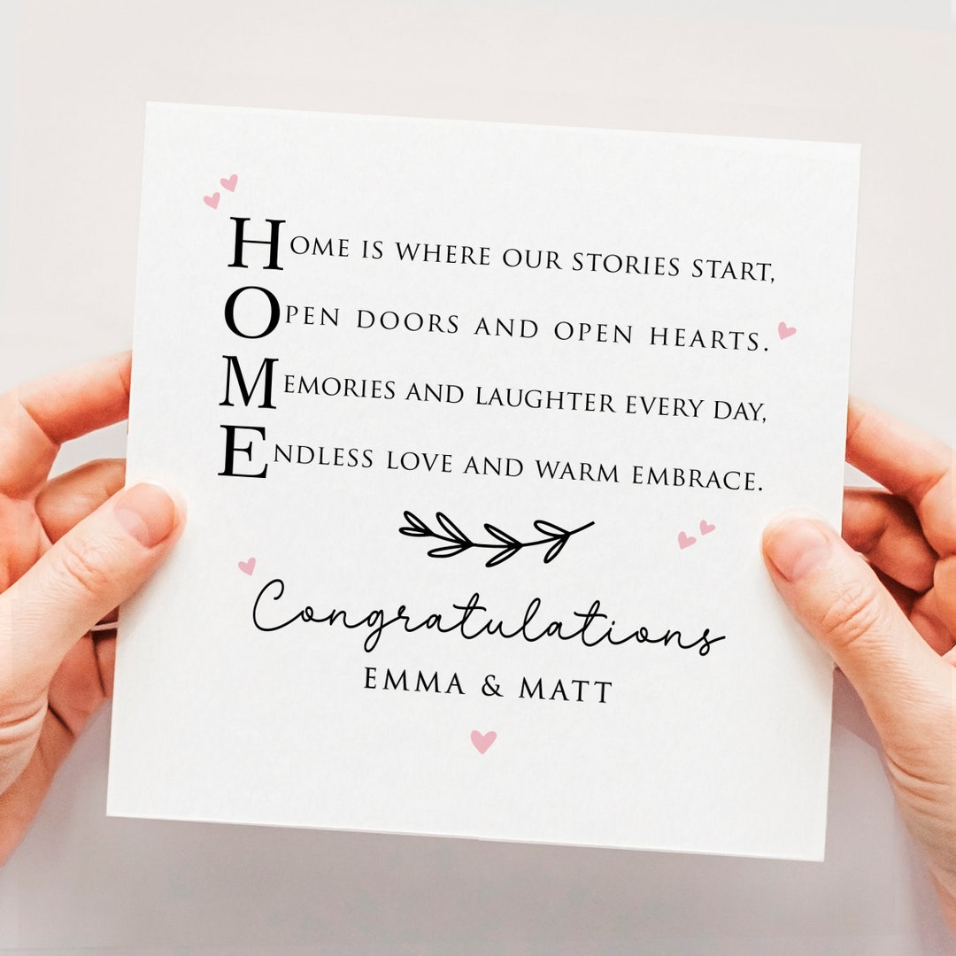 Personalised New Home Card, New Home Housewarming Gift, Congratulations ...