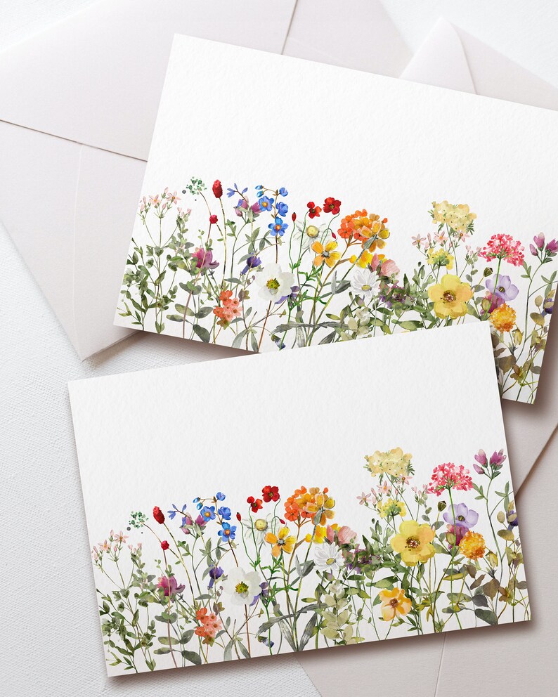 10x Wildflower Notelets Pack of 10 Watercolour Handmade Any - Etsy