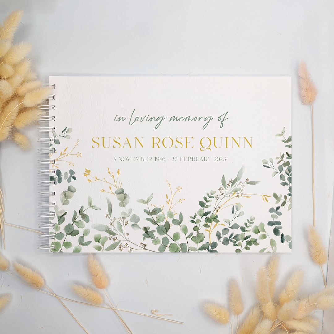 In Loving Memory, Book of Condolence, Funeral Guestbook for Memorial ...