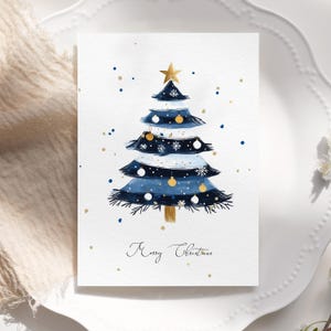 5x Christmas Watercolour Cards, Winter Holidays Card Set, Christmas ...