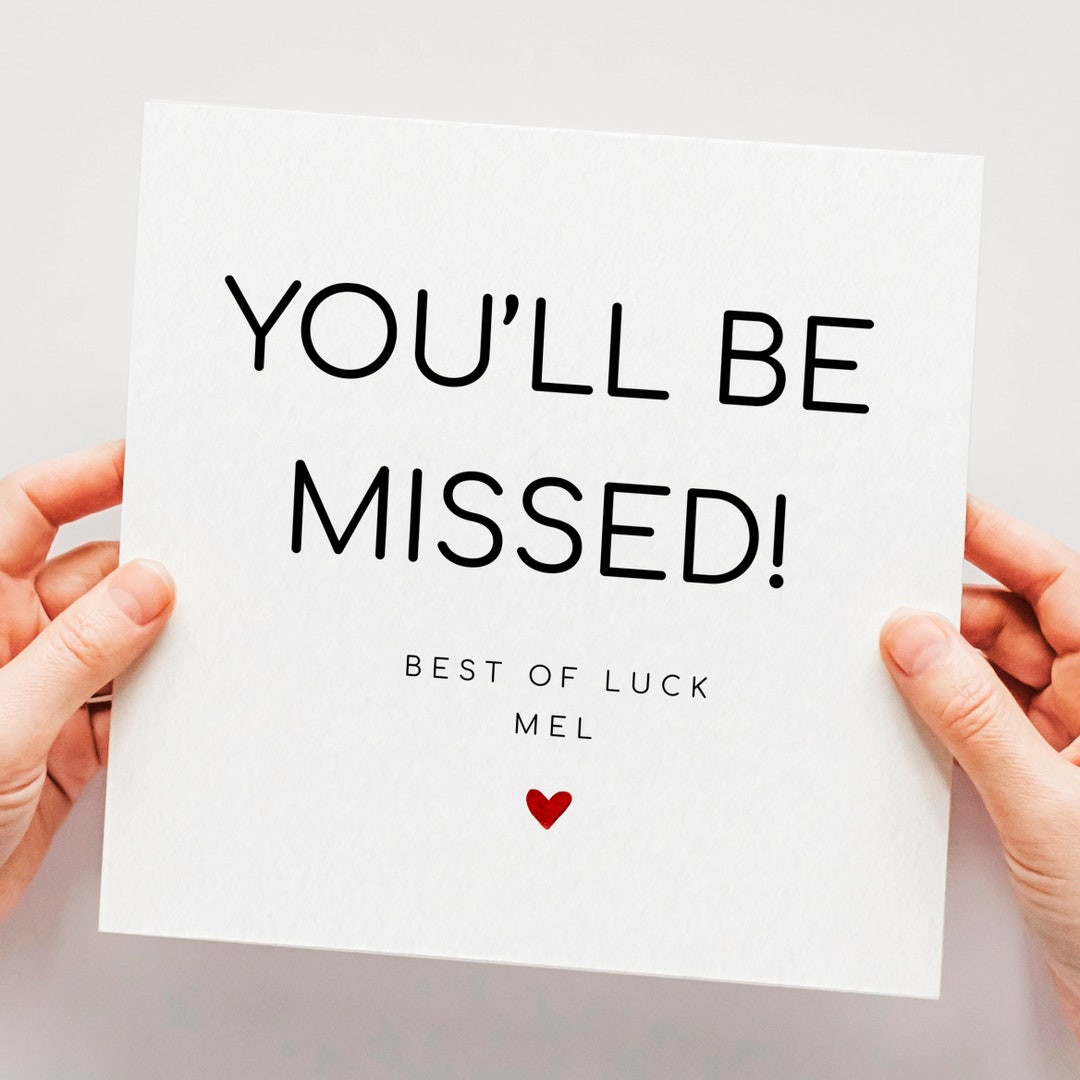 You'll Be Missed Colleague Leaving Card Personalised - Etsy