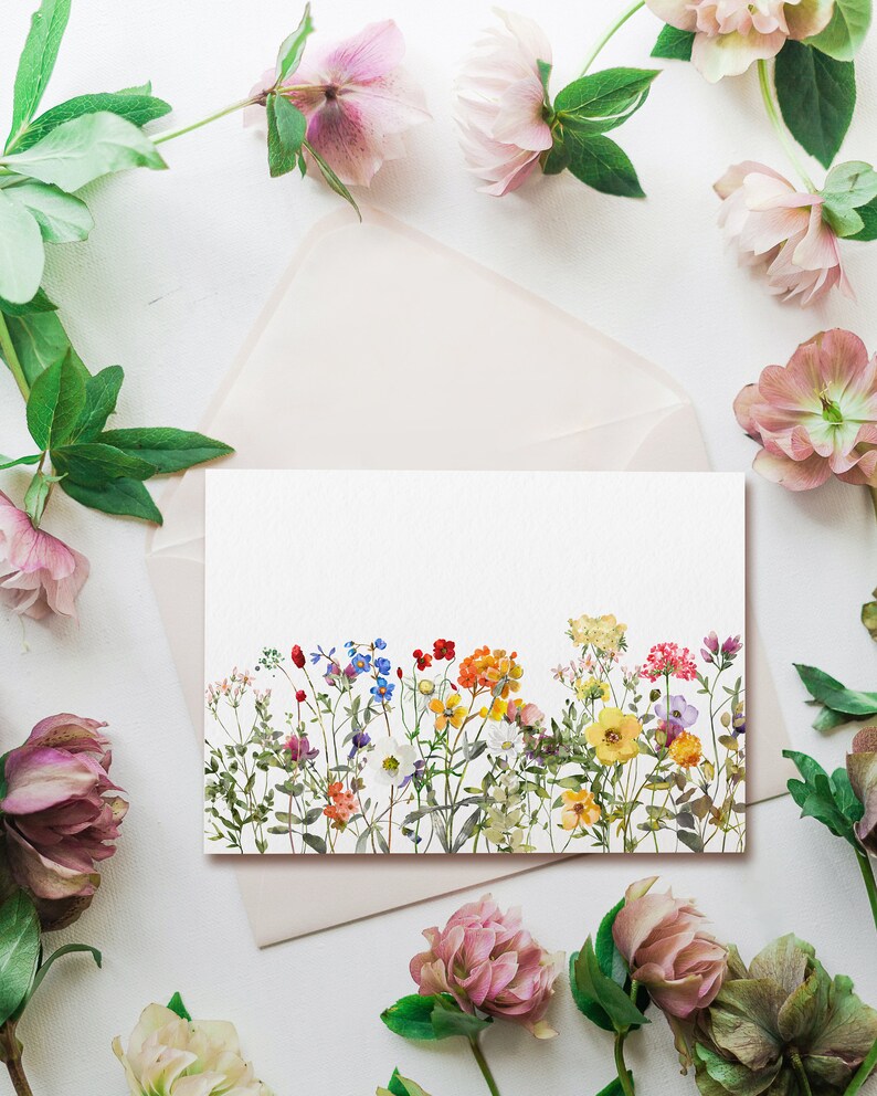 10x Wildflower Notelets Pack of 10 Watercolour Handmade Any - Etsy