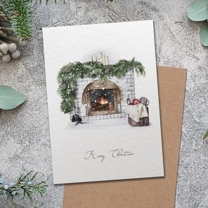 5x Christmas Watercolour Cards, Winter Holidays Card Set, Mountains ...