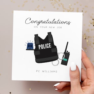 Personalised Police Card, Police Promotion Card, Police Graduation Congratulations Card, Police ...