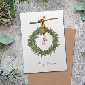 5x Christmas Watercolour Cards, Winter Holidays Card Set, Christmas ...