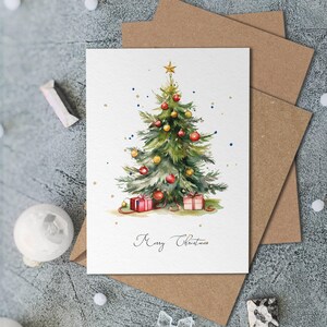 5x Christmas Watercolour Cards, Winter Holidays Card Set, Christmas ...