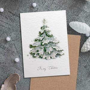 5x Christmas Watercolour Cards, Winter Holidays Card Set, Mountains ...