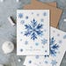 5x Christmas Watercolour Cards, Snowflake Winter Holidays Card Set ...