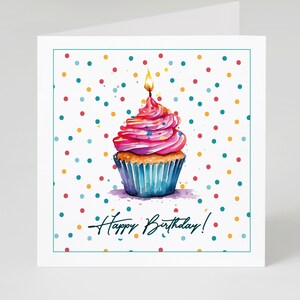 6x Colourful Birthday Cards, Set of 6 Happy Birthday Blank Cards ...