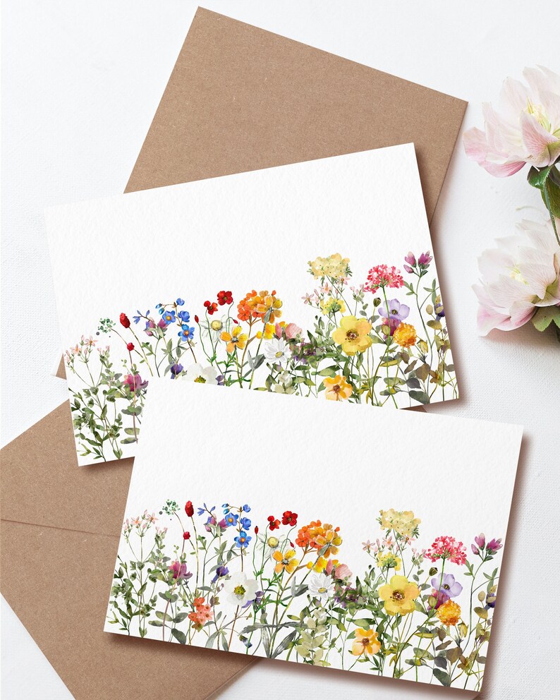 10x Wildflower Notelets Pack of 10 Watercolour Handmade Any - Etsy
