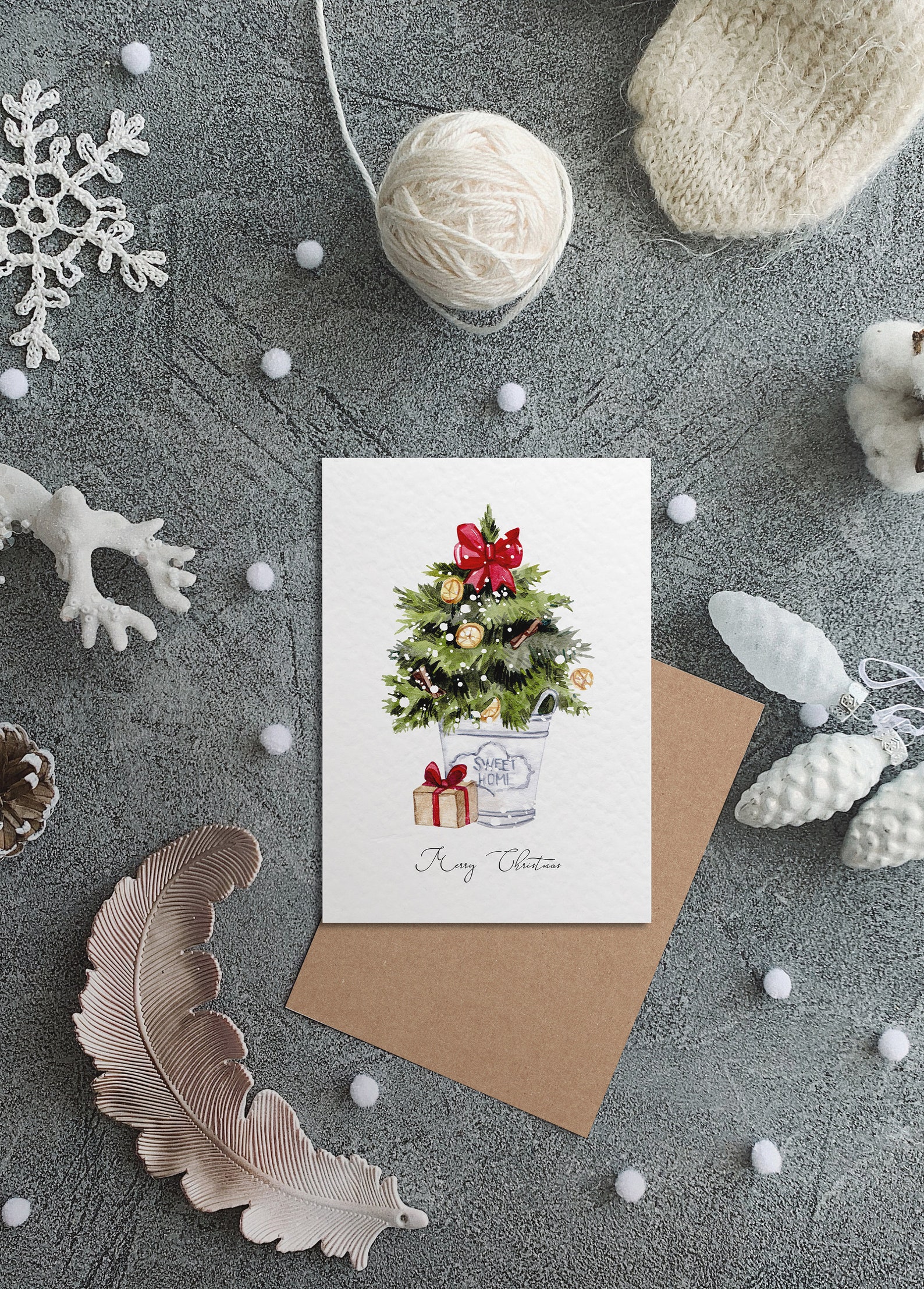 5x Christmas Watercolour Cards Winter Holidays Card Set - Etsy