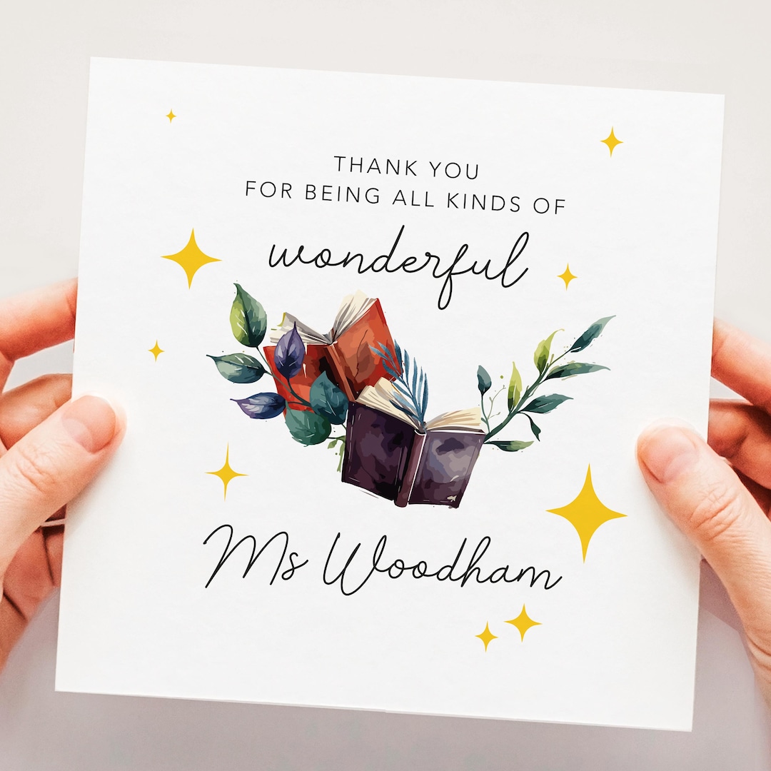 Teacher Thank You Card, Personalised Teaching Assistant Appreciation ...