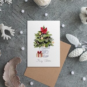 5x Christmas Watercolour Cards, Winter Holidays Card Set, Christmas ...