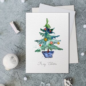 5x Christmas Watercolour Cards, Winter Holidays Card Set, Minimalistic ...
