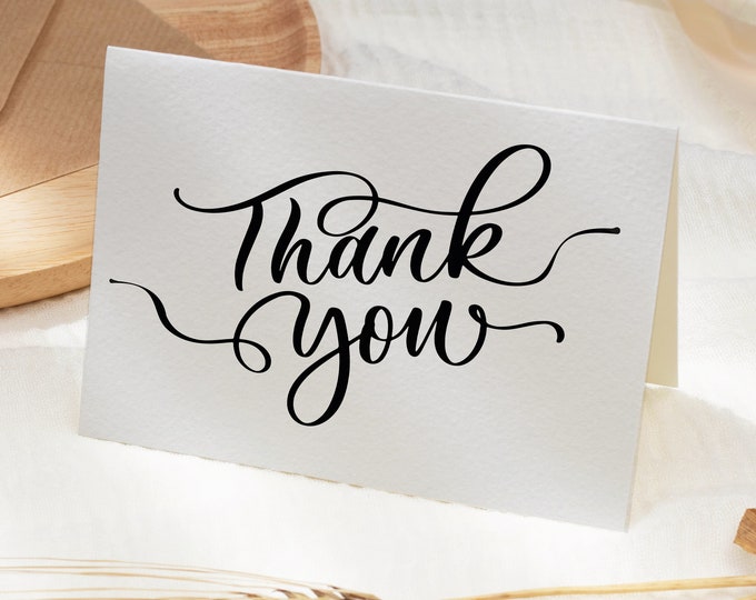 10x Thank You Cards, Simple and Elegant Thank You Card Set, Thank You ...