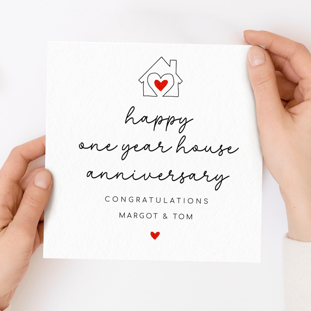 Happy One Year House Anniversary, Personalised Home Ownership ...