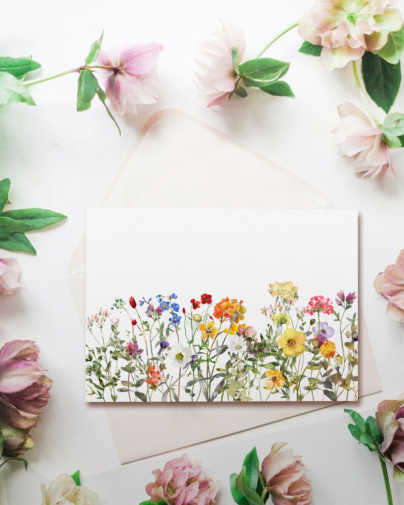 10x Wildflower Notelets Pack of 10 Watercolour Handmade Any - Etsy
