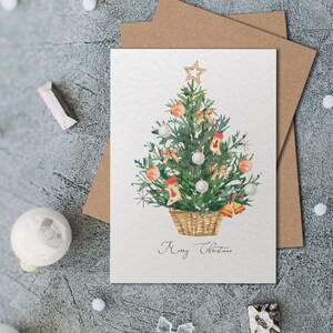 5x Christmas Watercolour Cards, Winter Holidays Card Set, Christmas ...