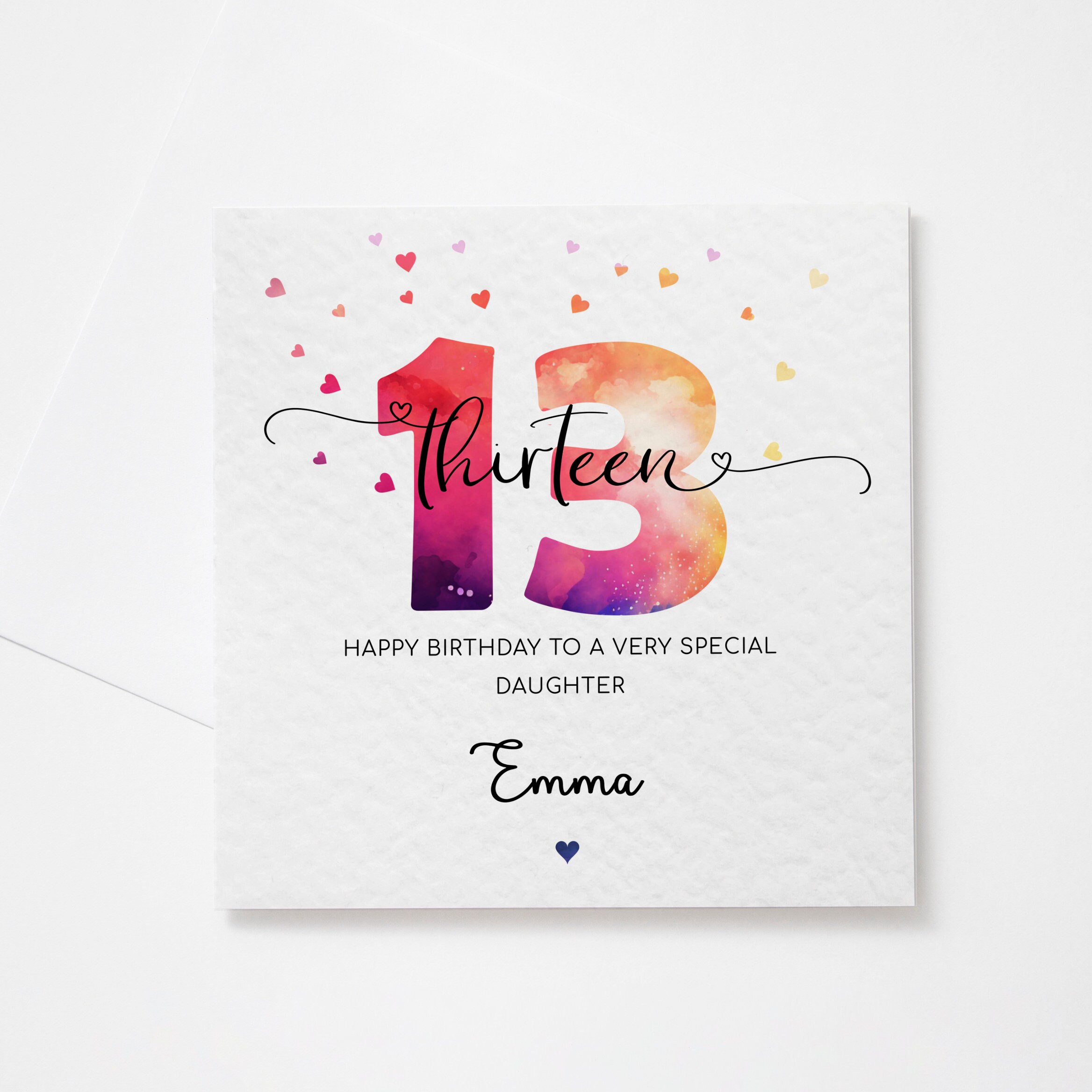Personalised 13th Birthday Card Teenage Girl Thirteen - Etsy UK