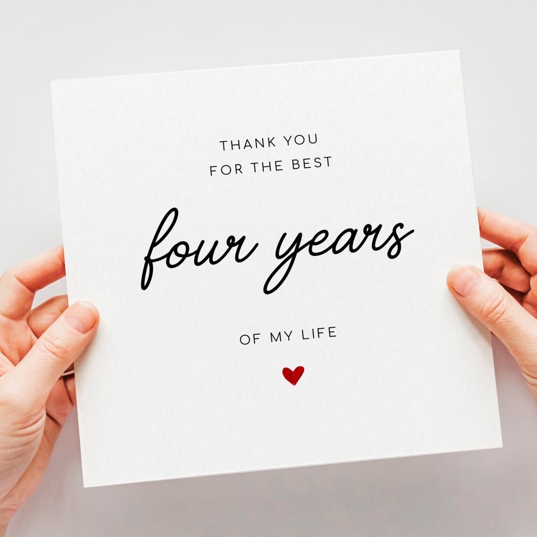 Best Four Years 4th Anniversary Card Best Four Years - Etsy