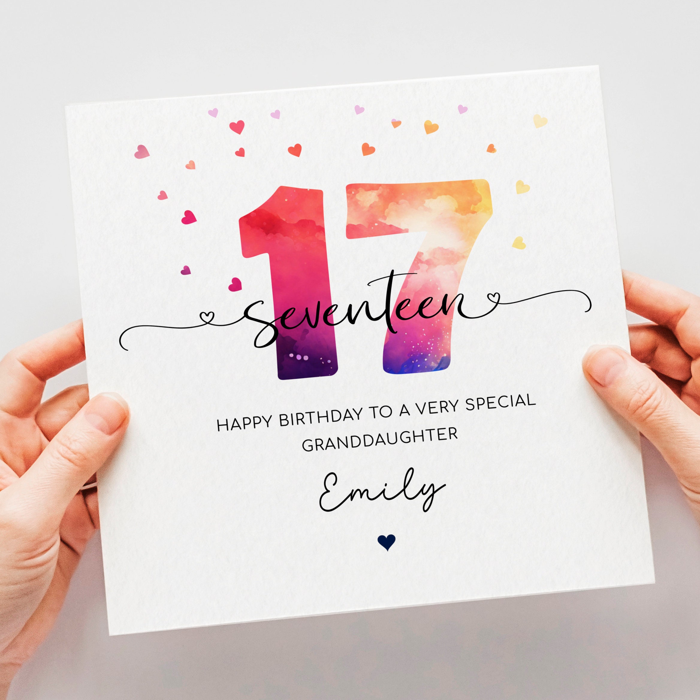 Personalised 17th Birthday Card, Teenage Girl Seventeenth Birthday ...