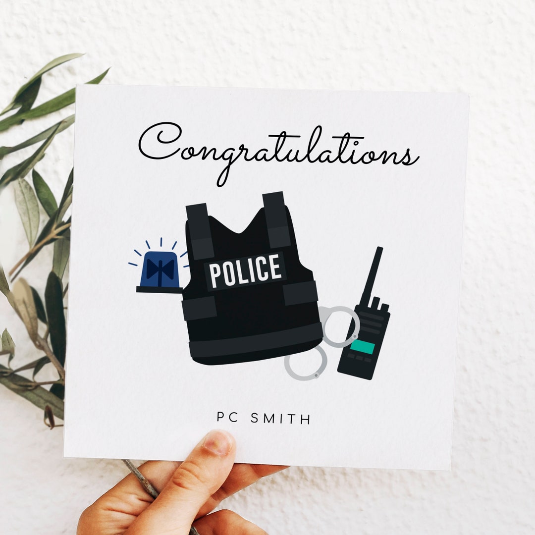 Personalised Police Card, Police Promotion Card, Police Congratulations ...