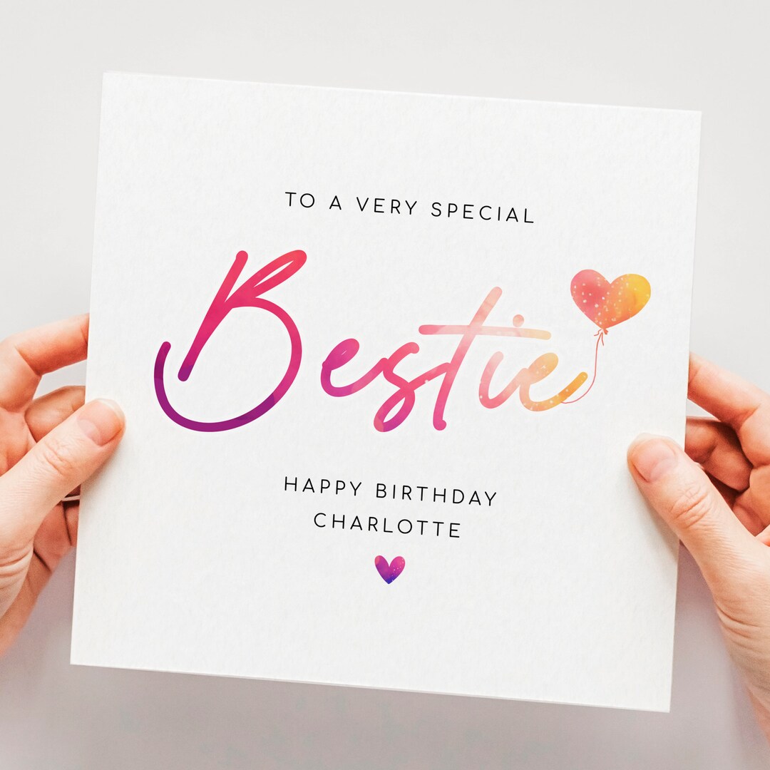 Bestie Birthday Card, Happy Birthday Bestie Card, Birthday Card for ...